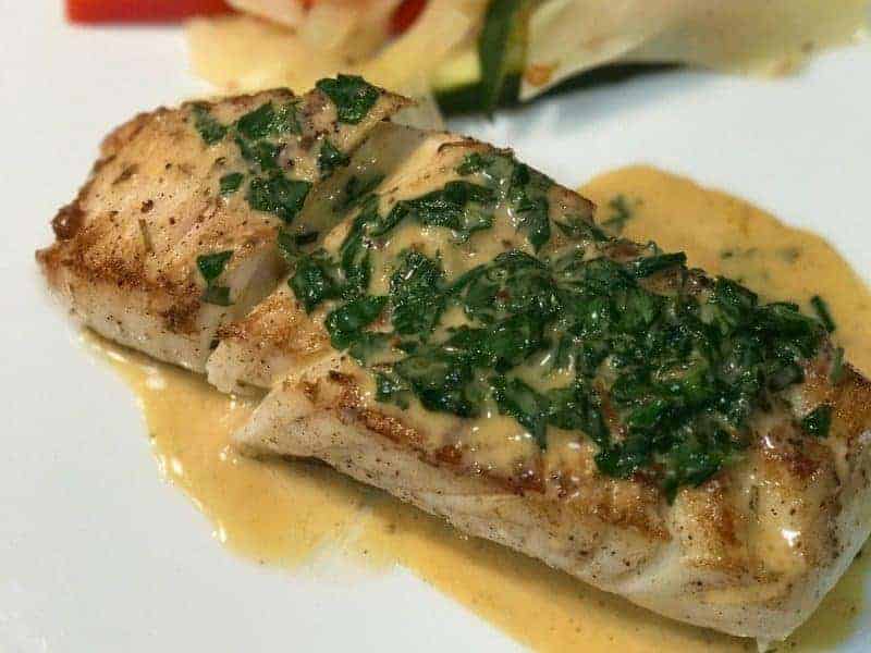 Pan Seared Halibut with Citrus Cream Sauce - Foodology Geek