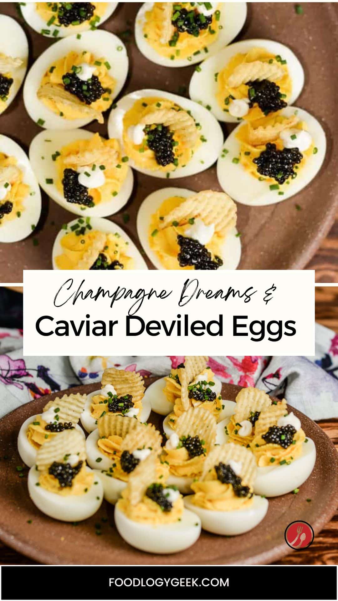 Fancy Deviled Eggs with Caviar - Foodology Geek