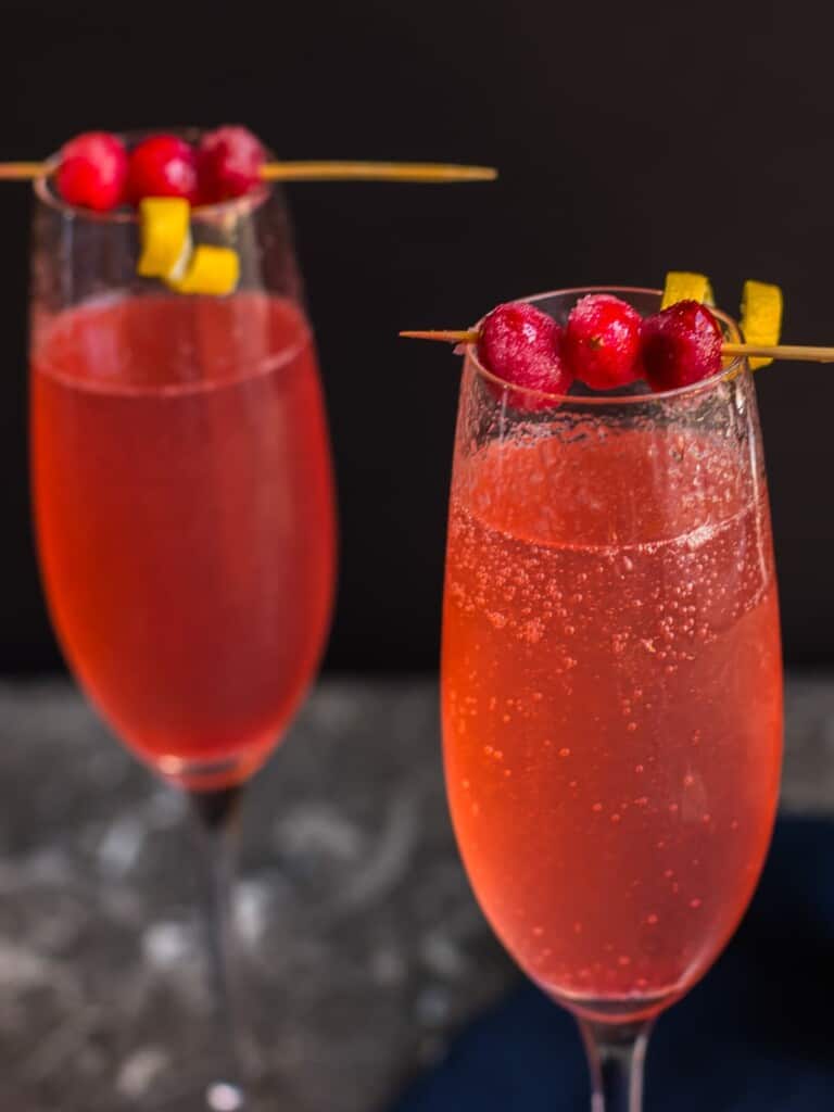 Cranberry Champagne Cocktail - Foodology Geek
