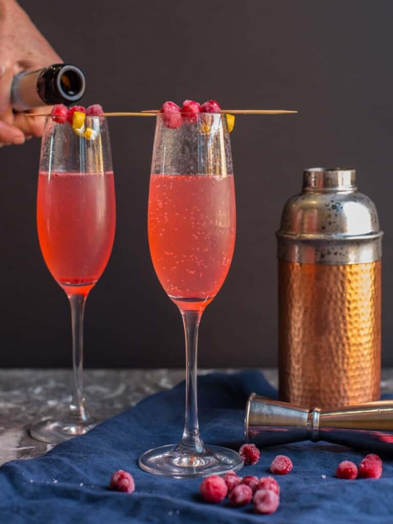 Cranberry Champagne Cocktail - Foodology Geek